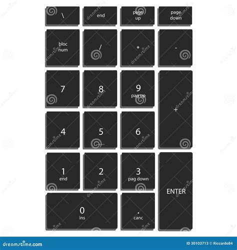 Numeric Keypad Cartoon Vector 30103713