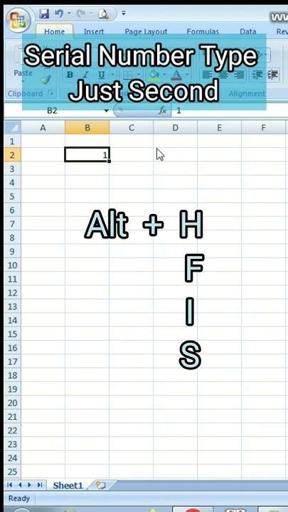 Automatic Serial Number In Excel Serial Number Type Just Second