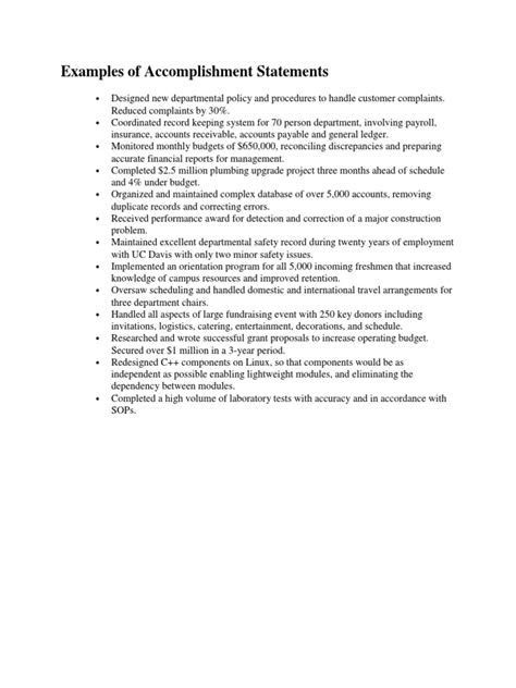 Accomplishment Statement Template Statement Template Templates Free Infographic Templates