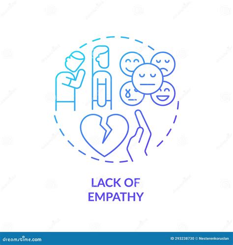 2d Gradient Icon Lack Of Empathy Concept Stock Illustration