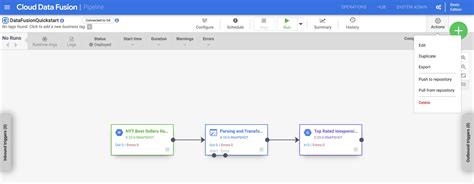Manage Pipelines Using Source Control Management Cloud Data Fusion