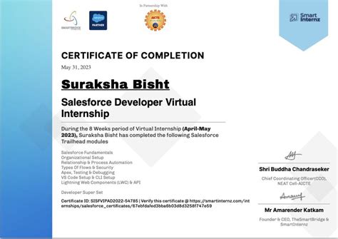Suraksha Bisht On Linkedin Internship Salesforce Trailhead