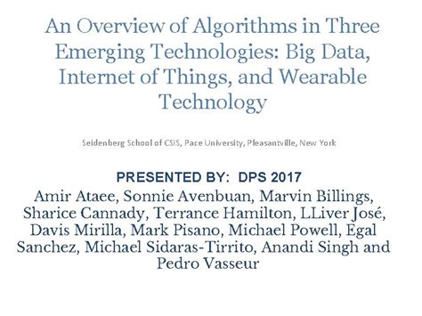An Overview Of Algorithms In Three Emerging Technologies