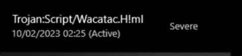 [windows] trojan alert from windows defender and other anti virus