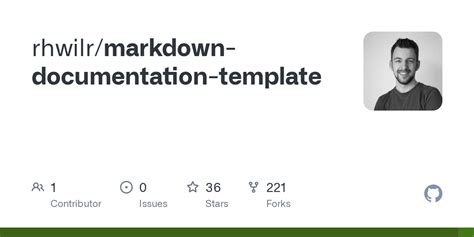 github rhwilr markdown documentation template