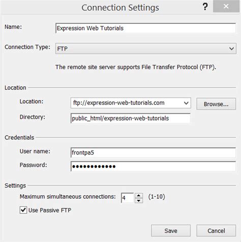 remote publishing your site using ftp