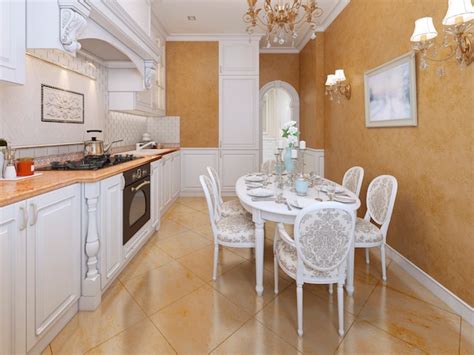 Premium Photo Kitchen In Classical Style With A Dining Table