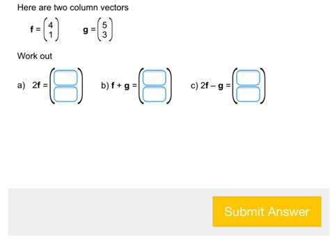 solved here are two column vectors f beginpmatrix 4 1endpmatrix g