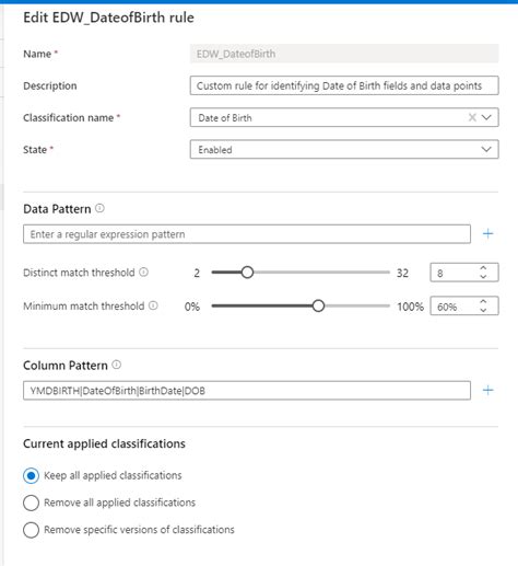 Regex How To Create Column Name Pattern Matching For Data Classification In Azure Purview