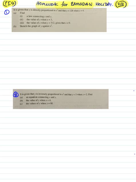 Mathsd Ramadanholiday Viii Pdf