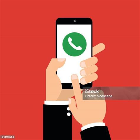 실업가 손을 잡고 스마트폰 및 손가락 터치 전화 대답에 대 한 화면 벡터 일러스트 레이 션 비즈니스 컨셉 디자인 개념에 대한 스톡 벡터 아트 및 기타 이미지 Istock