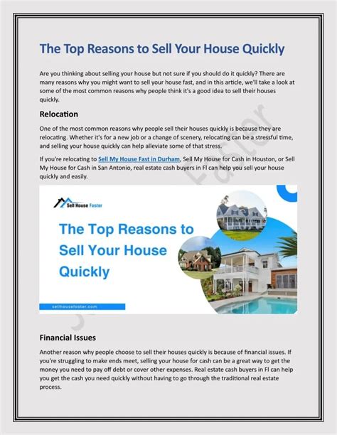 Ppt The Top Reasons To Sell Your House Quickly Powerpoint