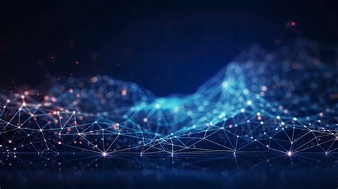 Premium Photo Abstract Connected Dots And Lines Motion Of Digital Data Flow