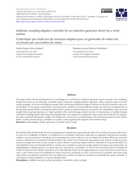 Pdf Multirate Sampling Adaptive Controller For An Induction Generator