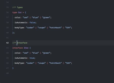the differences between type and interface in typescript