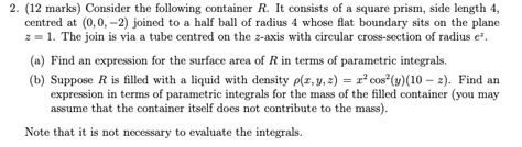 Solved 12 Marks Consider The Following Container R
