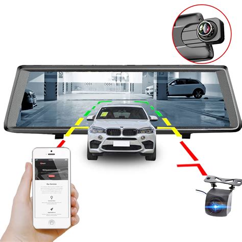 10 "IPS 4G dashcam araba dvr Android ayna dikiz kamera ADAS Bluetooth ...