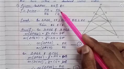 Bpt Theorem Triangles Class 10 Youtube