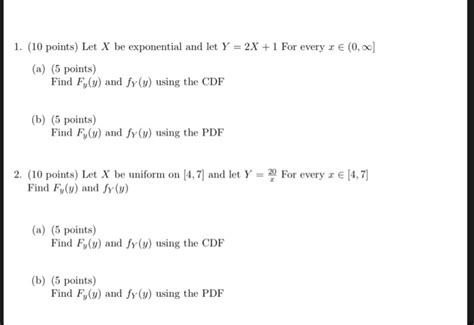 Solved I 10 Points Let X Be Exponential And Let Y 2x