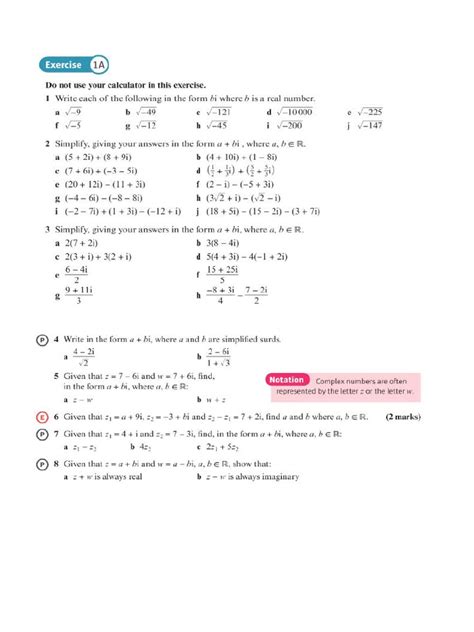 Complex Number Textbook Exercise 2 Pdf