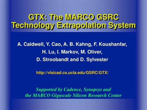Ppt Gtx The Marco Gsrc Technology Extrapolation System Powerpoint