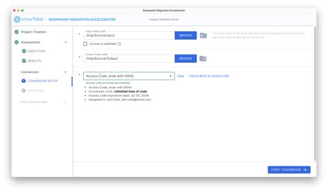 snowpark migration accelerator conversion setup snowflake documentation