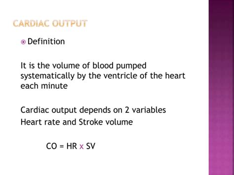 Cardiac Output Factors Responsible And Effecting Ppt