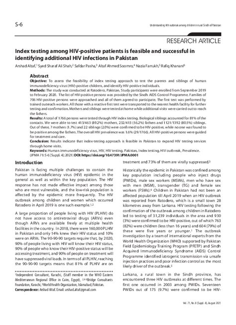 Pdf Index Testing Among Hiv Positive Patients Is Feasible And