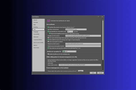 how to fix excel autosave button missing