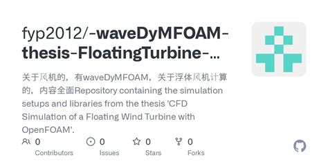 GitHub fyp waveDyMFOAM thesis FloatingTurbine main 关于风机的有waveDyMFOAM关于浮体风机计算的内容全面