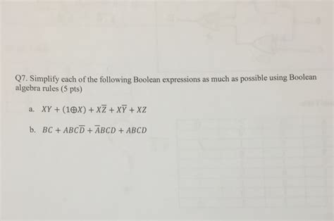 Solved Simplify Each Of The Following Boolean Expressions As