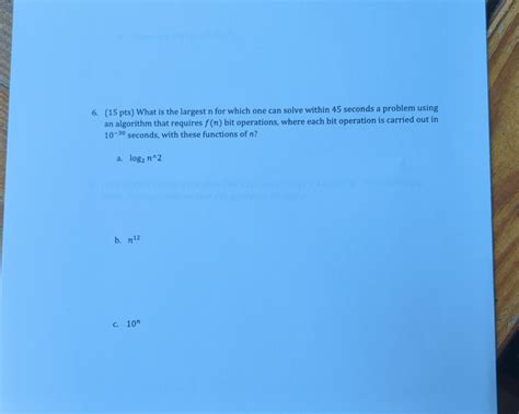 Solved 6 15pts What Is The Largest N For Which One Can