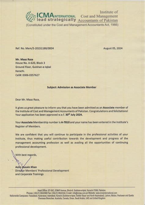 Maaz Raza On Linkedin I Feel Delighted To Announce That I Have Secured Membership In Icma 17