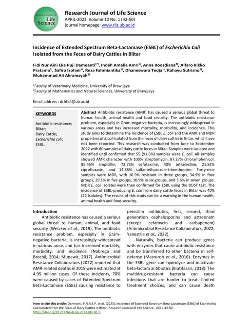 Pdf Incidence Of Extended Spectrum Beta Lactamase Esbl Of