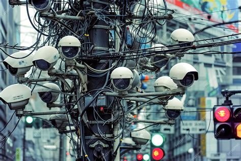 Premium Photo Intricate Web Of Surveillance Cameras At A City