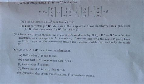 Solved A Linear Transformation T R R Is Given As Chegg