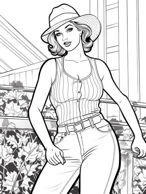Free Coloring Page Of Pin Up Girls For Adults Printable Coloring Sheets
