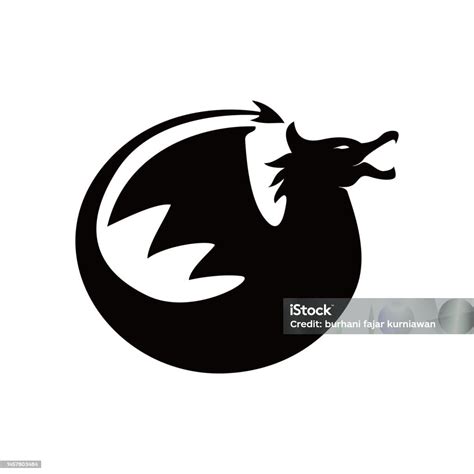 Black Dragon Logo Stock Illustration Download Image Now Abstract