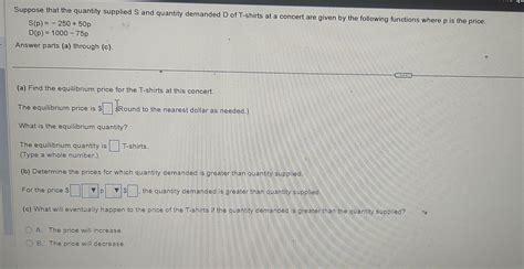 Solved Suppose That The Quantity Supplied S And Quantity Chegg Com
