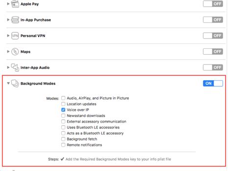 Ios Voip Push Notifications Xcode Background Modes Not Showing