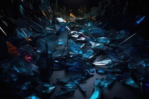 Premium Ai Image Abstract Artwork Of Glass Shards Floating In A Dark Abyss