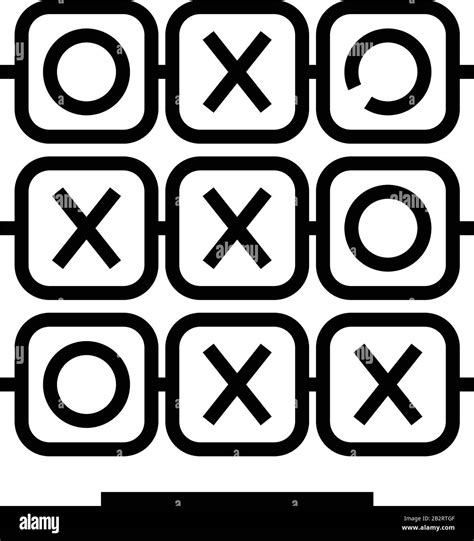 Tic Tac Toe Line Icon Concept Sign Outline Vector Illustration