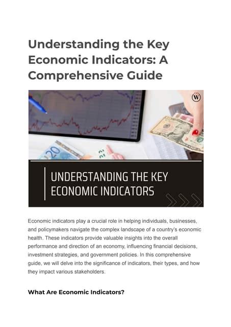 Understanding The Key Economic Indicators A Comprehensive Guide Pdf