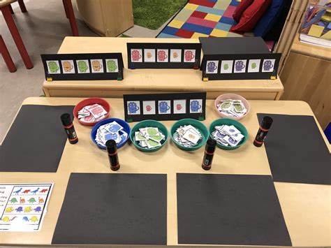 Eyfs Maths Pattern Making With Coloured Dinosaur Pictures Maths Eyfs Eyfs Classroom