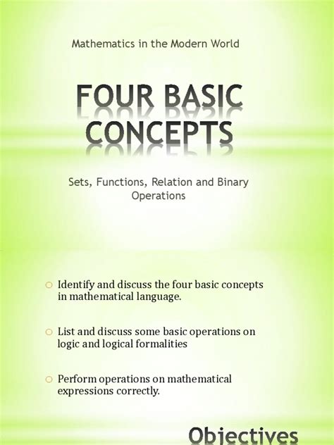 four basic concepts part 1 pdf set mathematics mathematical objects