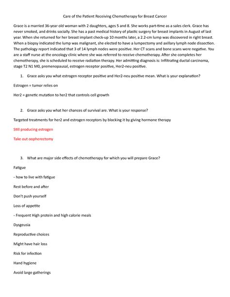 Breastcancerchemo Student Care Of The Patient Receiving