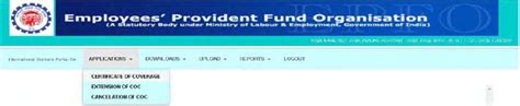 EPFO Online System For Generation Of Certificate Of Coverage Reg