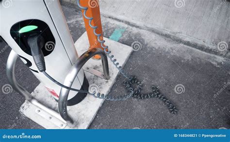 EV Charger That Have Charging Cable In Plug Socket Stock Image Image Of Automobile Cell