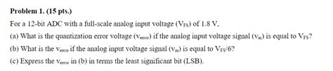 Solved Problem Pts For A Bit ADC With A Chegg Com