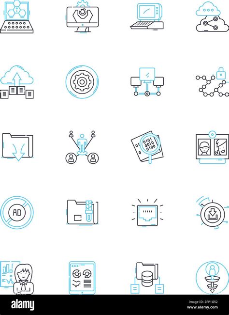 Internet Connection Linear Icons Set Wireless Ethernet Broadband